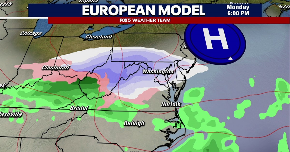 DC weather: Tracking Monday snow chance following warm weekend | FOX 5 DC