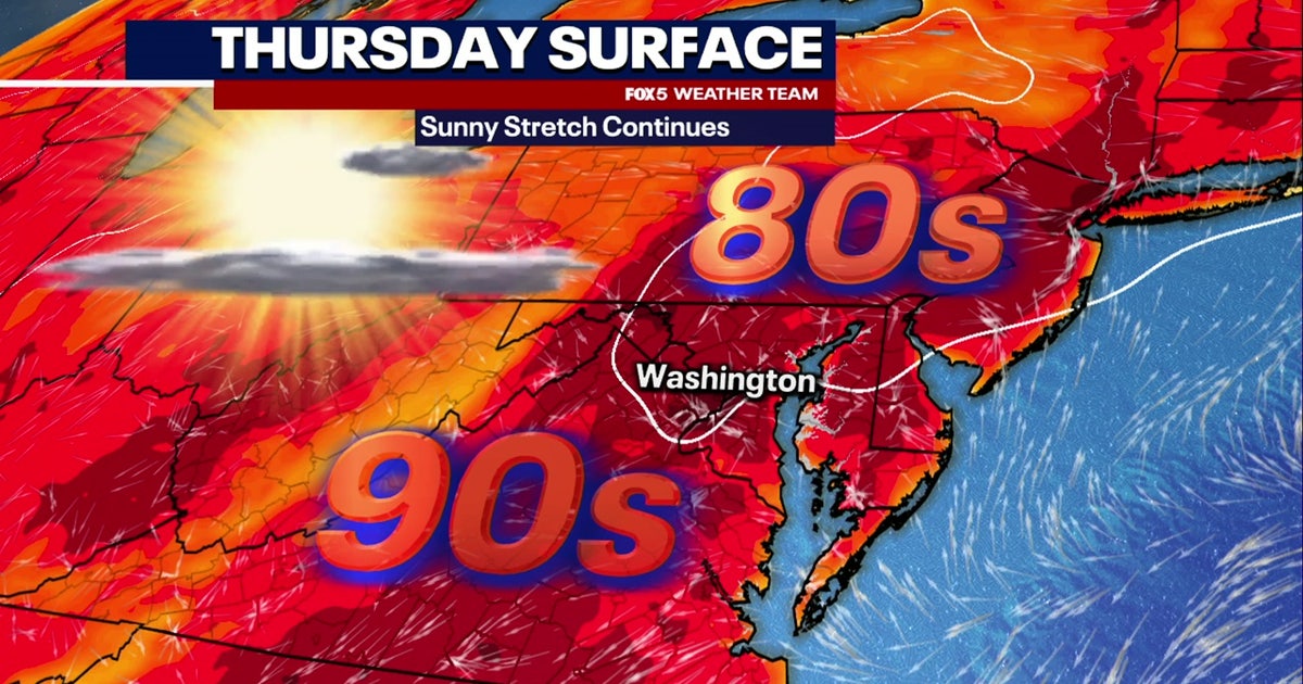 DC weather: Sunny, hot Thursday with highs near 90 degrees | FOX 5 DC