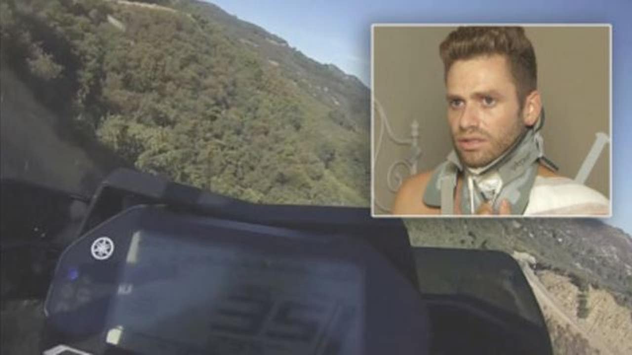 Video Motorcyclist Survives 250 Foot Plunge Off Cliff Fox 5 New York