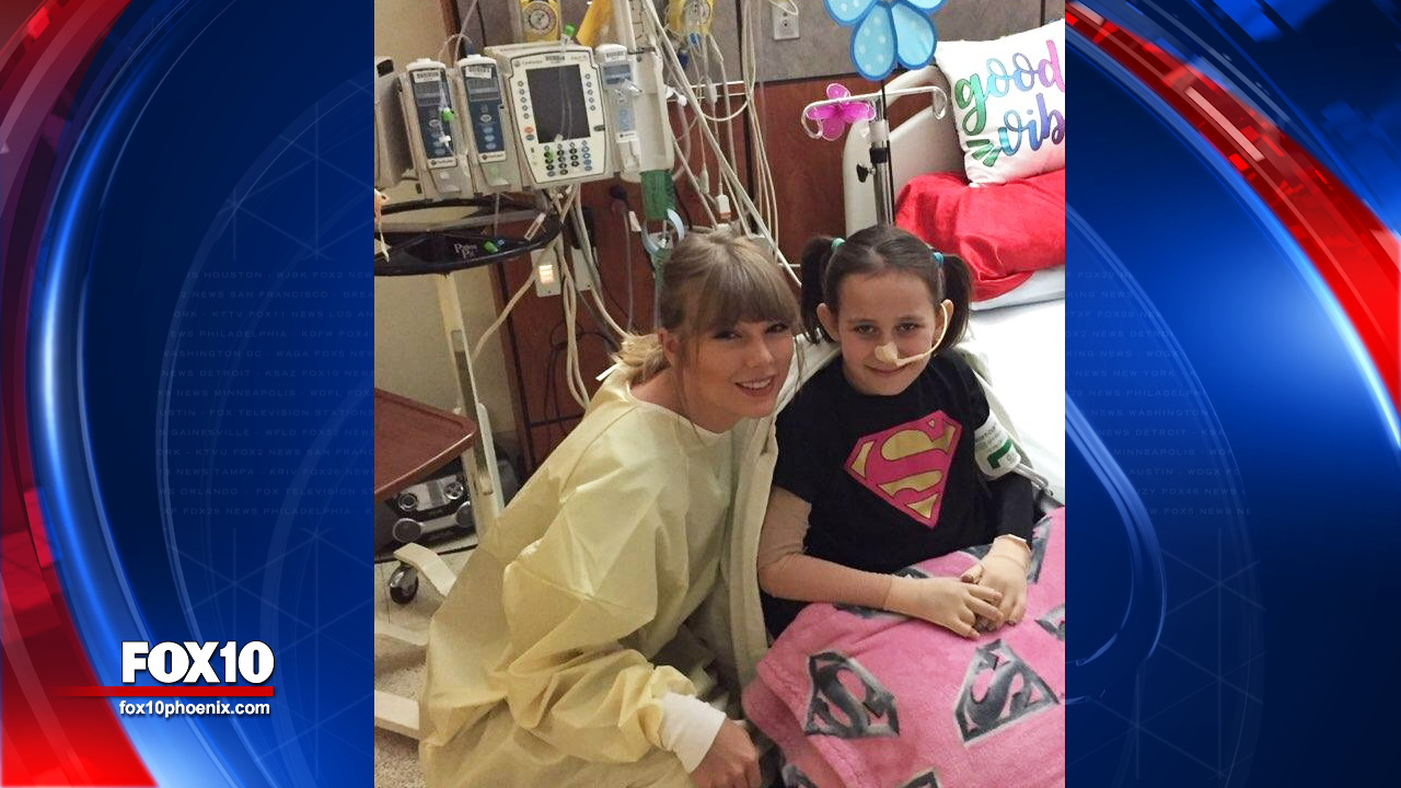 Taylor Swift pays surprise visit to 8-year-old burn survivor in Phoenix