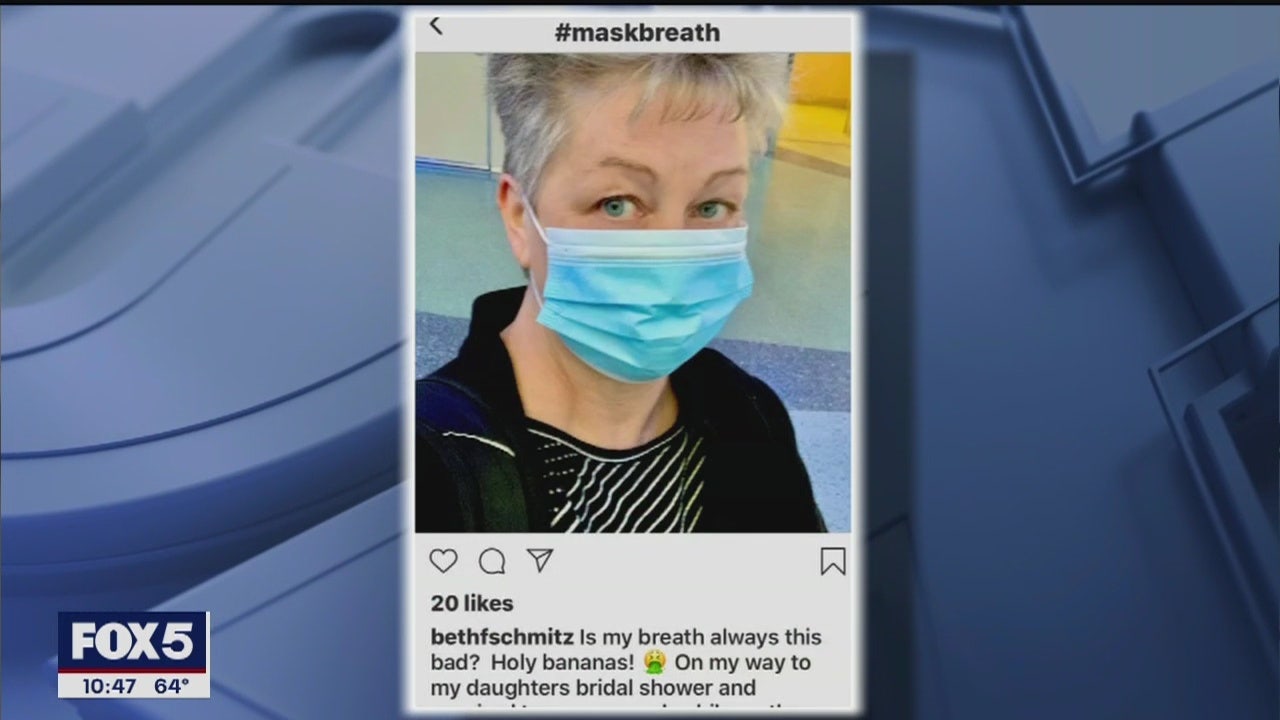 A look at why your breath might make your mask stink