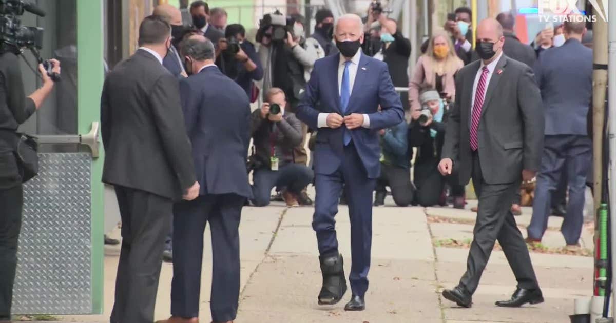 Biden shows off walking boot on his injured foot | FOX 5 New York