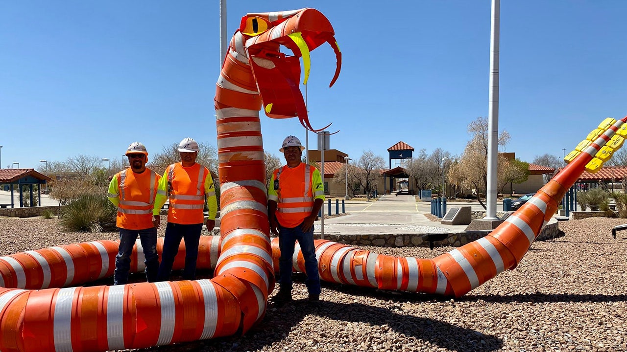Texas hopes this giant traffic-cone snake will make you hit the brakes ...