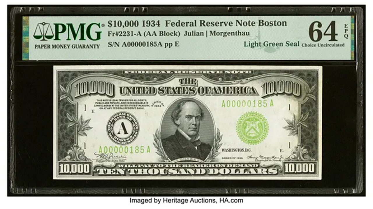 $10,000 bill from 1934 sells for $480K at Texas auction: ‘Absolute ...