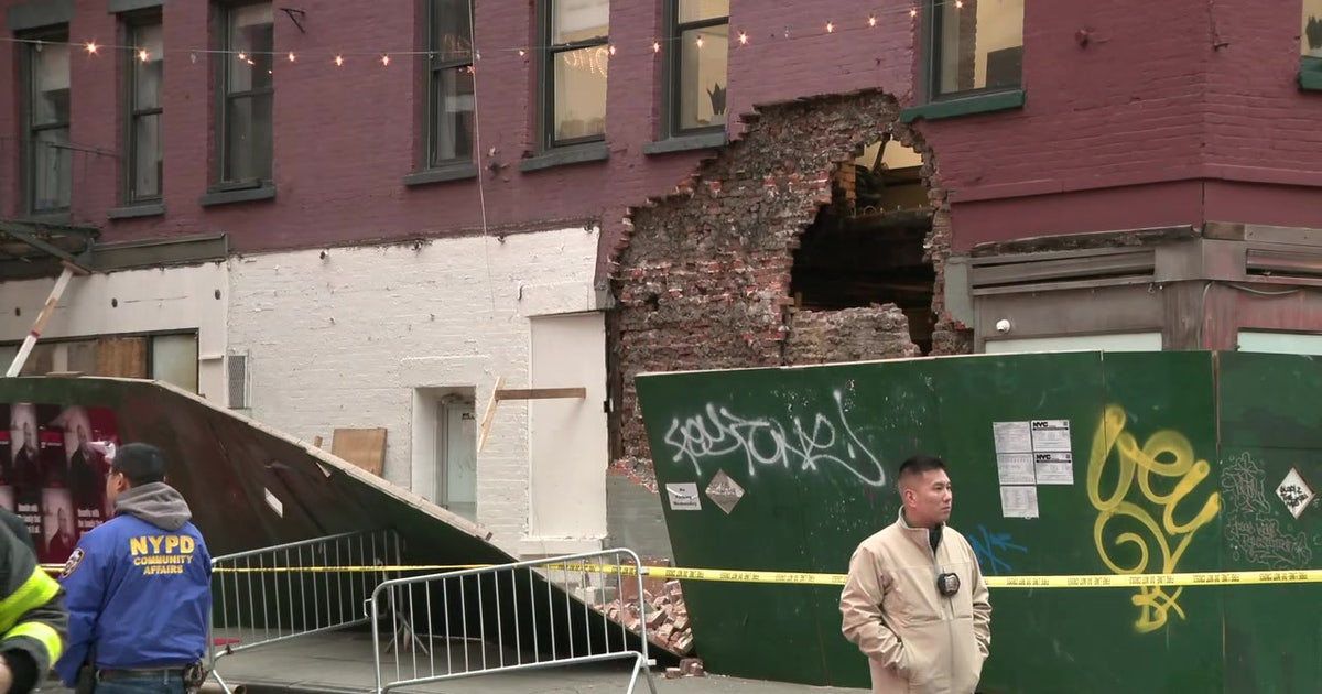 Partial wall collapse at former site of Alleva Dairy in Little Italy ...