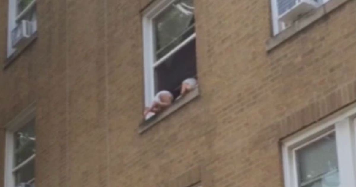Video: Toddlers dangling from second-floor ledge make it to safety ...