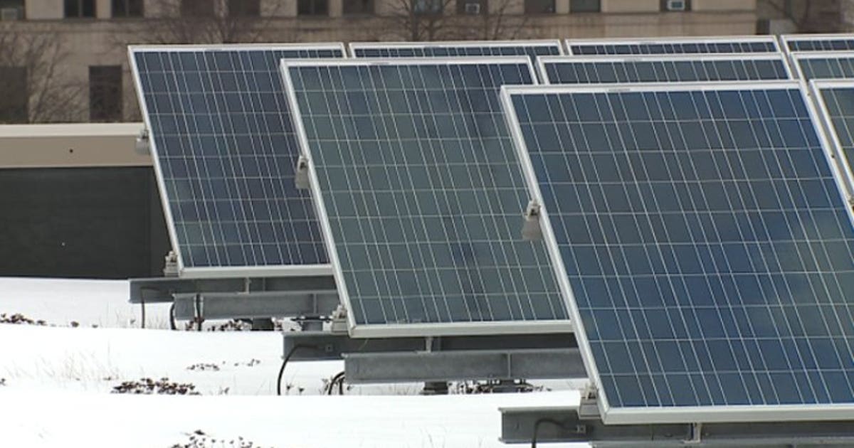 'Renewable resources:' Solar panels added to roof of Central Library in ...