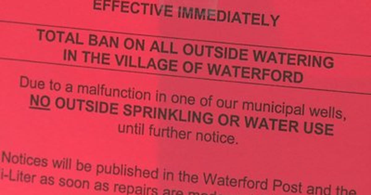Outdoor water ban remains in effect in Village of Waterford | FOX6 ...