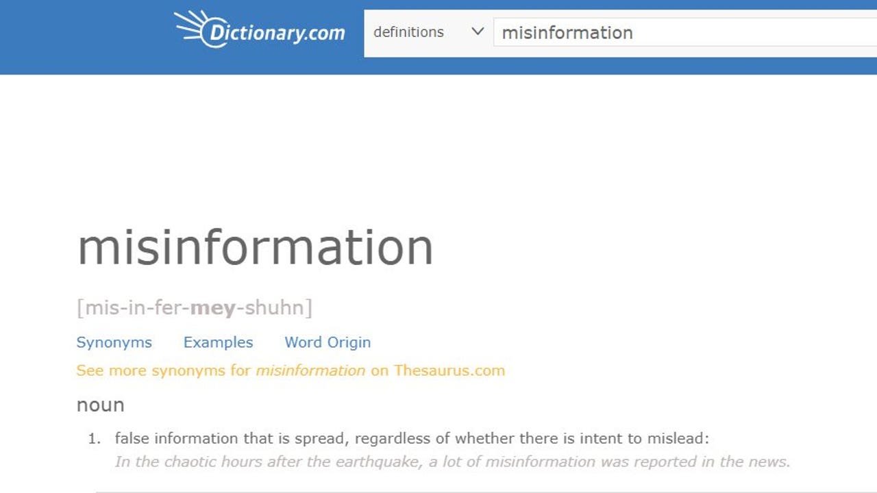 Dictionary.com chooses 'misinformation' as word of the year | FOX6 ... Dictionary.com chooses 'misinformation' as word of the year | FOX6 ...