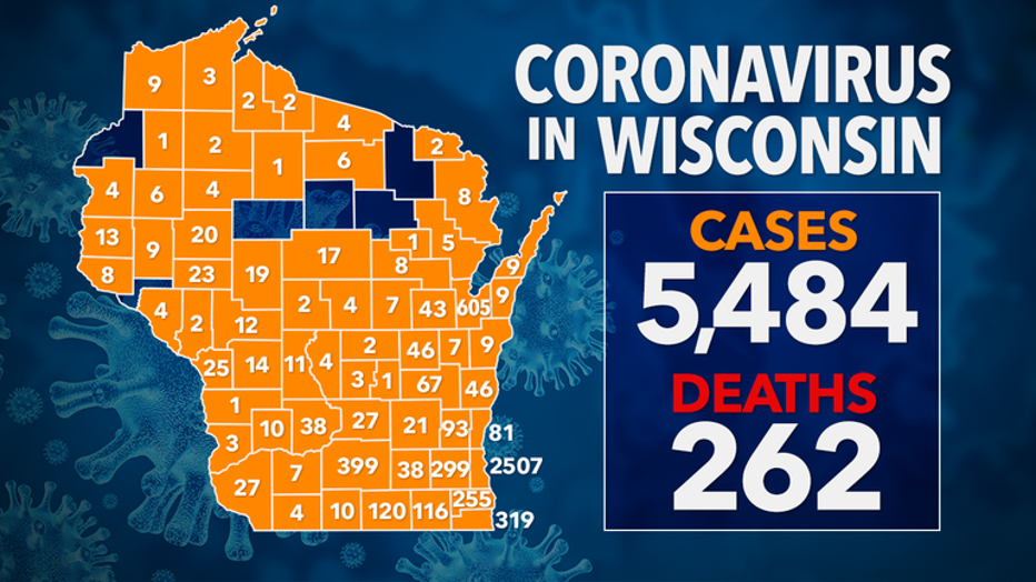 262 COVID-19 deaths in Wisconsin; 5.4K+ positive cases, 2,436 recovered ...