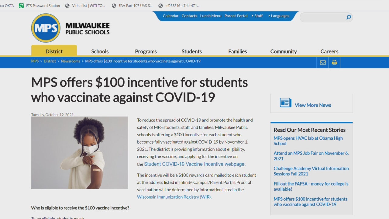 COVID vaccine incentive deadline nears for Milwaukee students | FOX6 ...