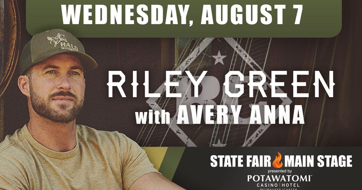 2024 Wisconsin State Fair: Riley Green takes Main Stage, Aug. 7 | FOX6 ...