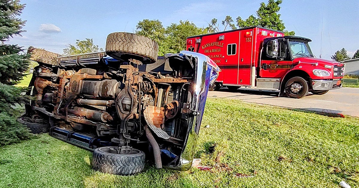 Kenosha County crash; pickup truck hit 2 telephones, rolled | FOX6 ...