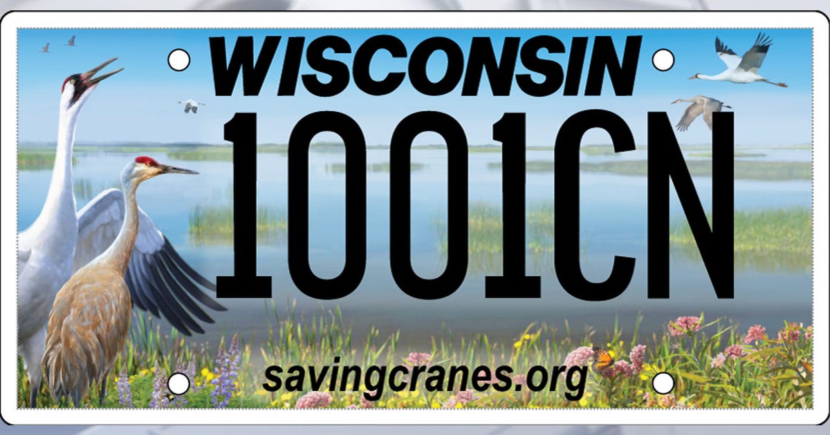 International Crane Foundation license plates, Wisconsin DMV info ...