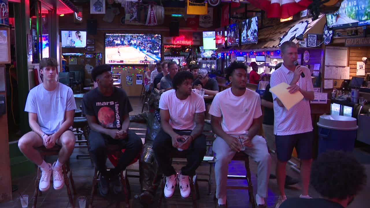 Marquette players receive a blue and gold welcome at Major Goolsby's ...