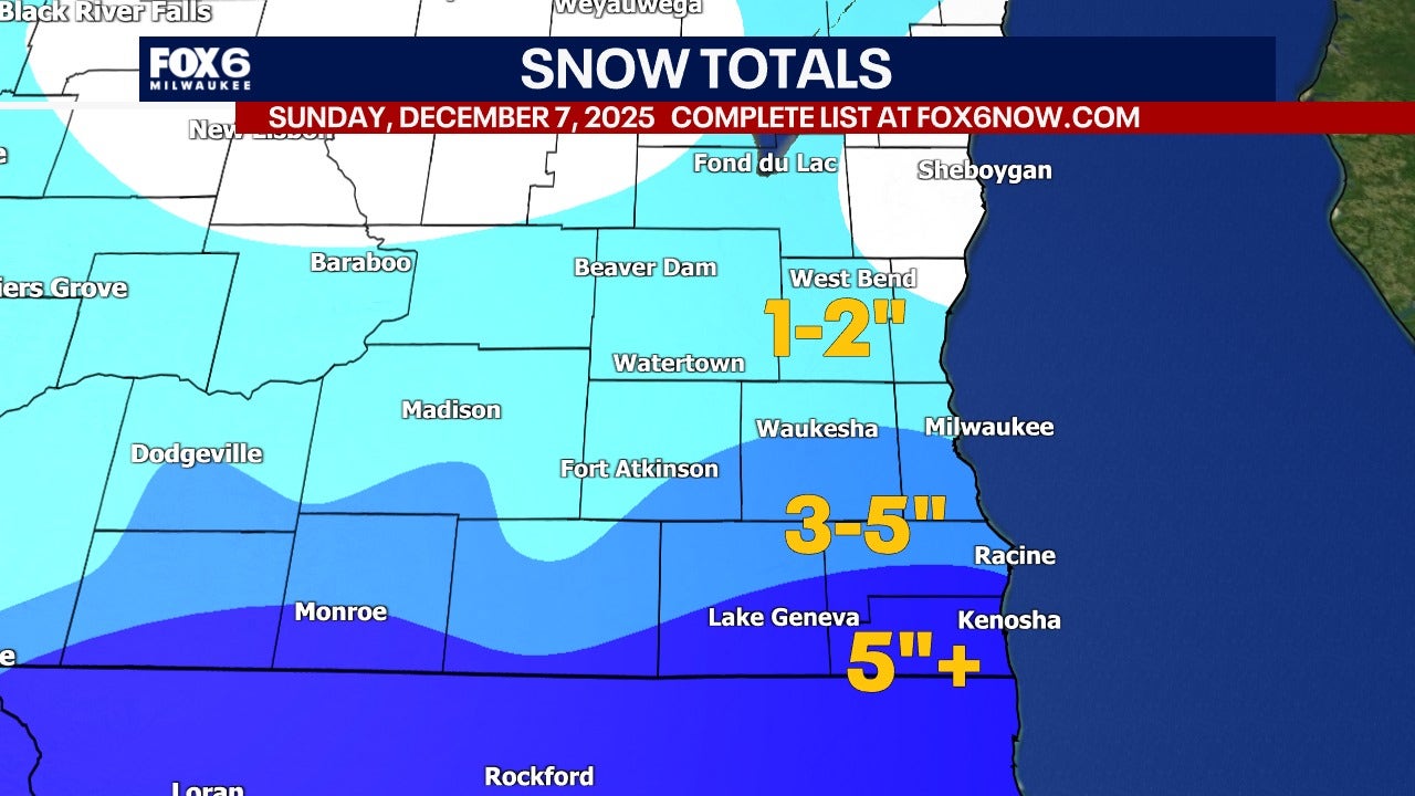 Wisconsin snowfall totals: Overnight snow on Saturday-Sunday, Dec. 6-7 ...