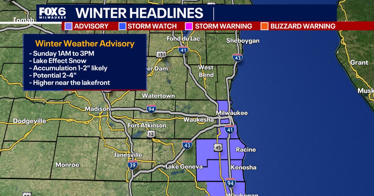 Wisconsin winter weather: Lake effect snow starts Saturday night | FOX6 ...