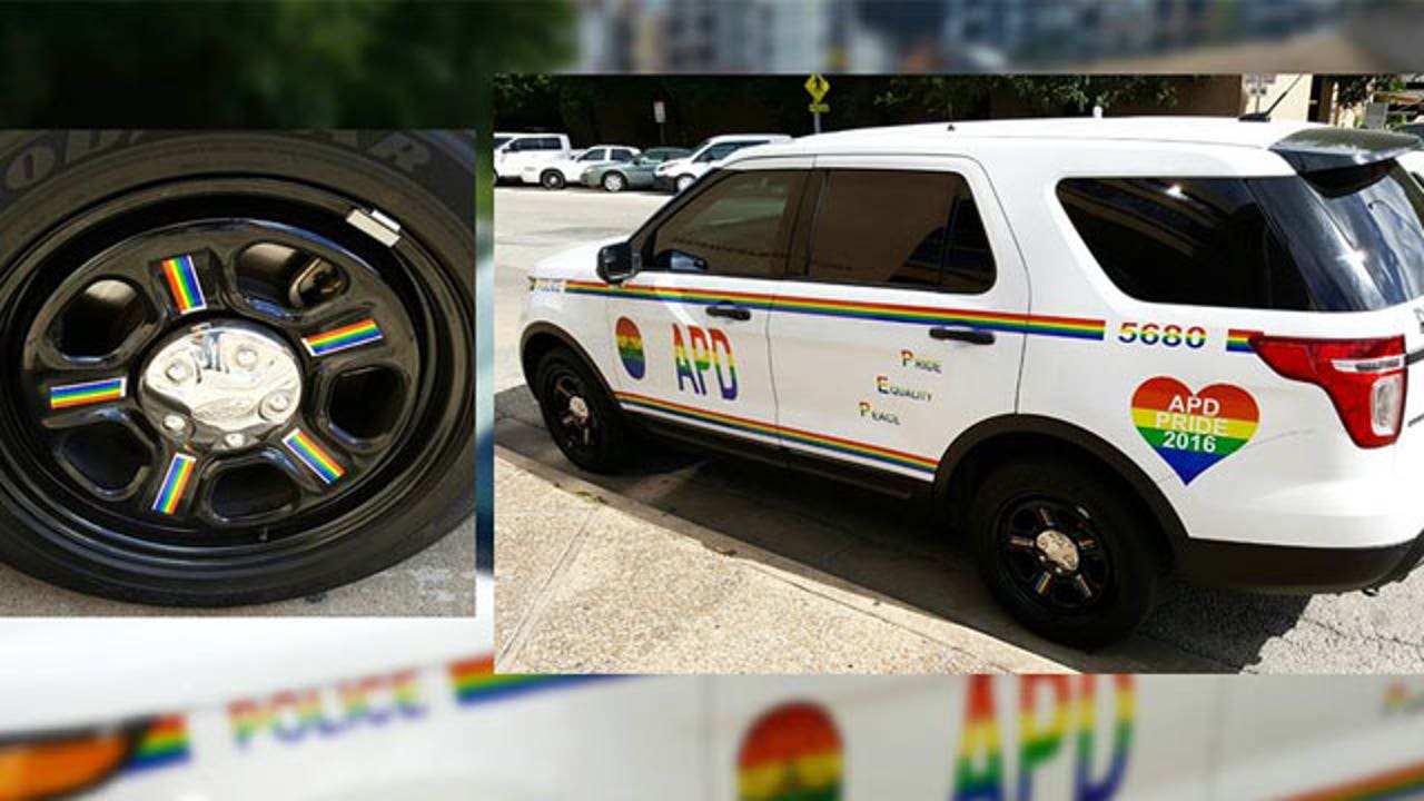 APD SUV decorated with rainbows in honor of Pride and LGBTQ community ...