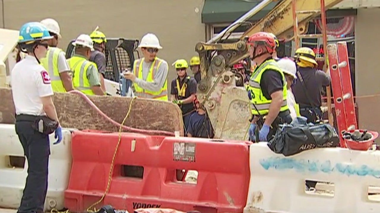 Man hospitalized after falling nearly 18-feet into a trench in Downtown ...