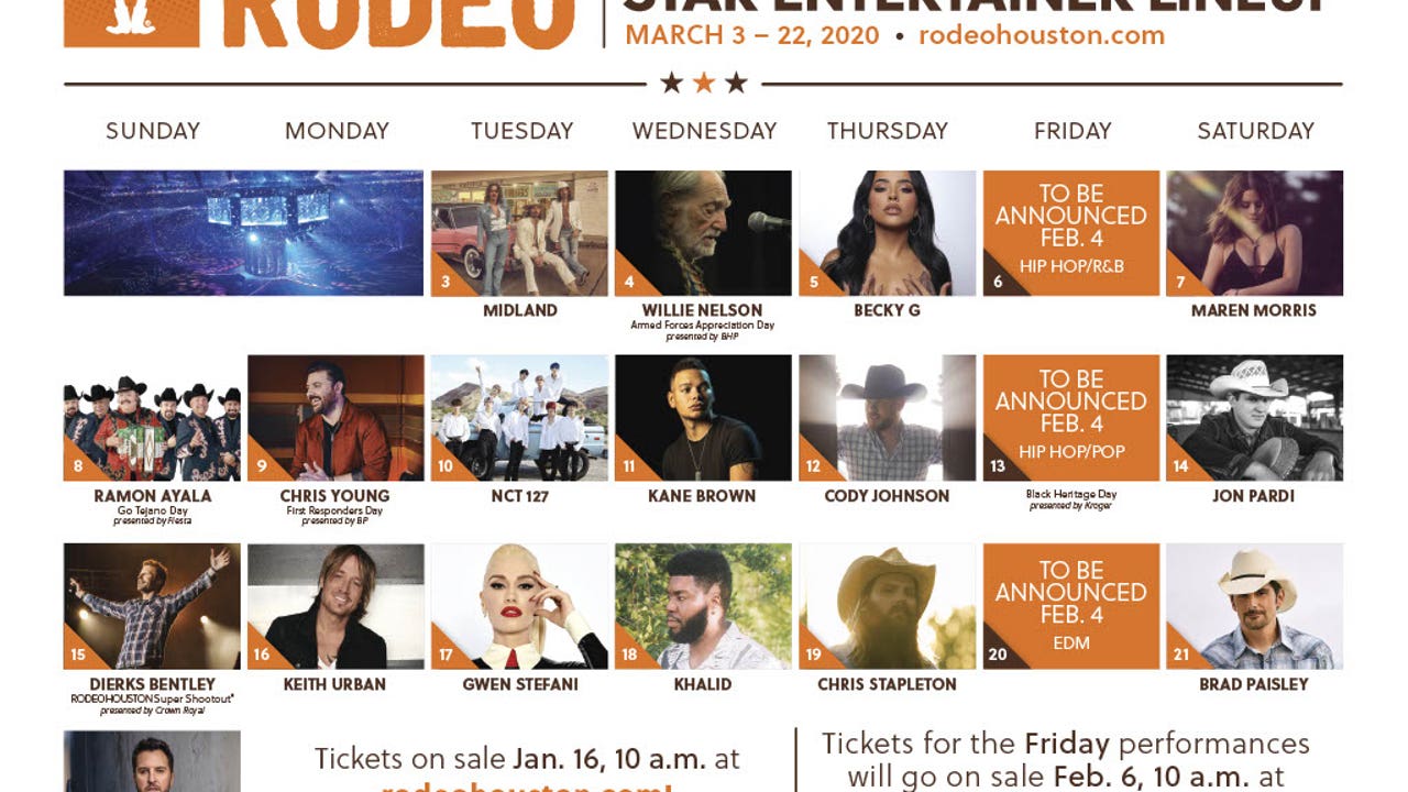 RODEOHOUSTON tickets go on sale Thursday, Jan. 16