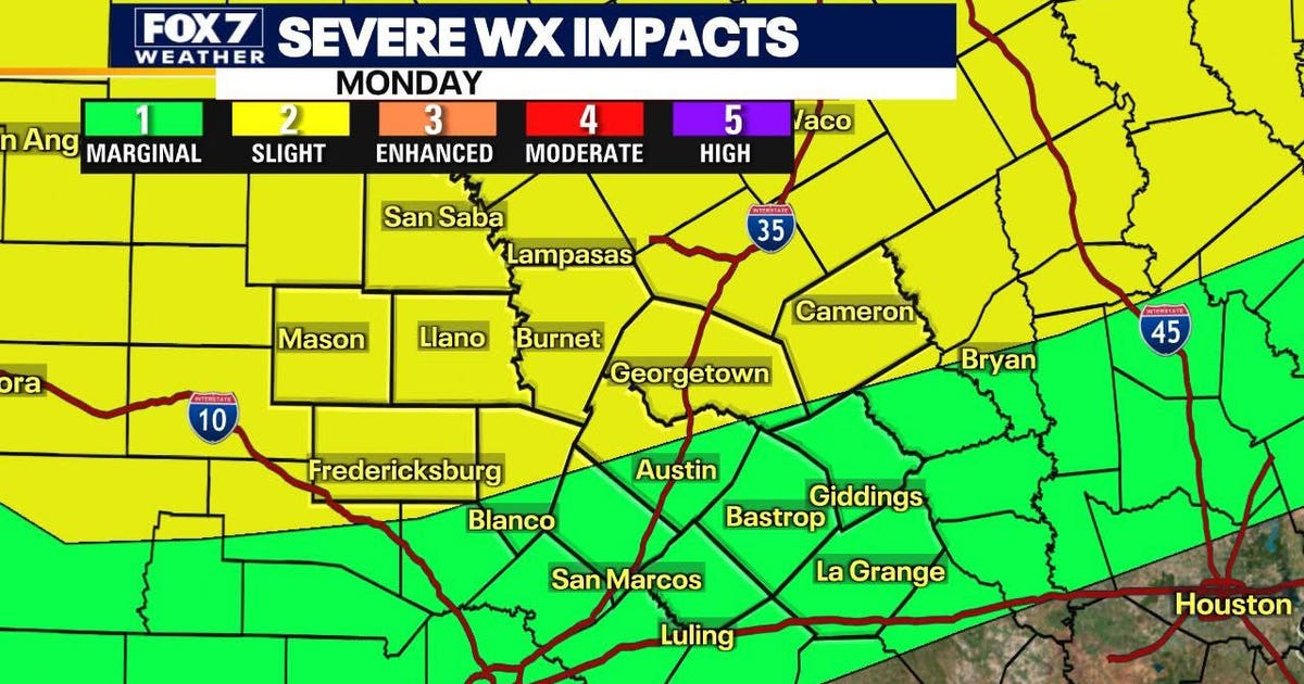 Austin weather: Hot Sunday, severe storm chances Monday | FOX 7 Austin