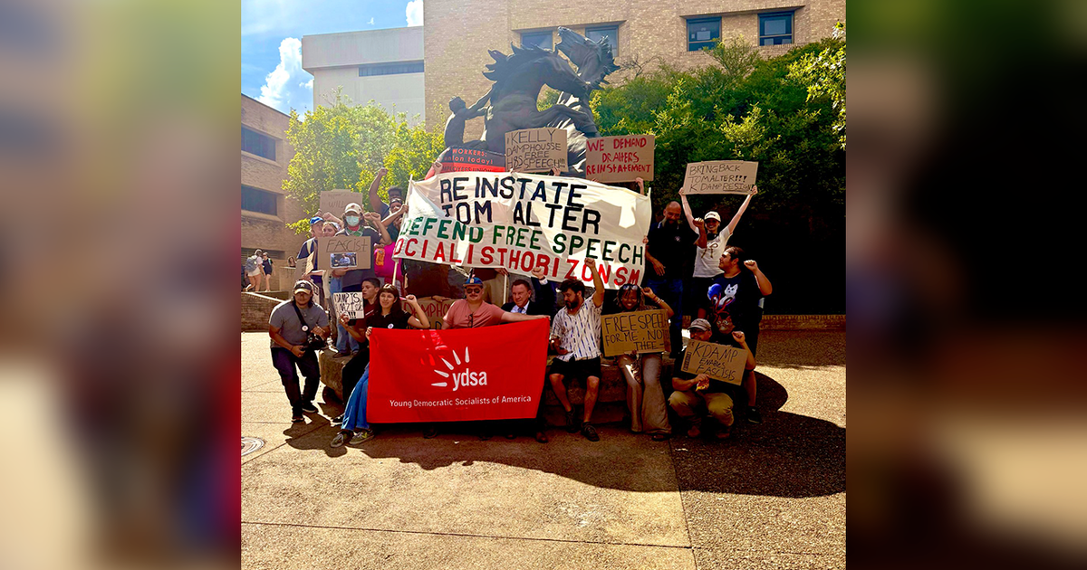 Texas State University students, staff rally in support of former ...