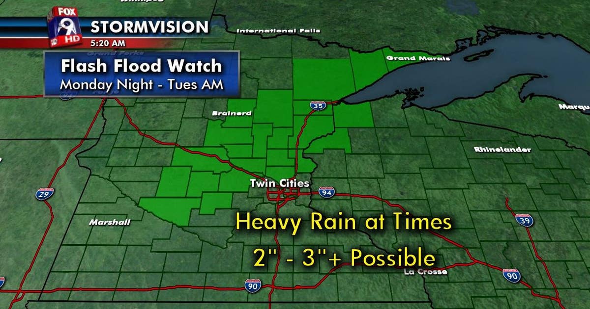 Heavy rain possible Monday – Tuesday | FOX 9 Minneapolis-St. Paul
