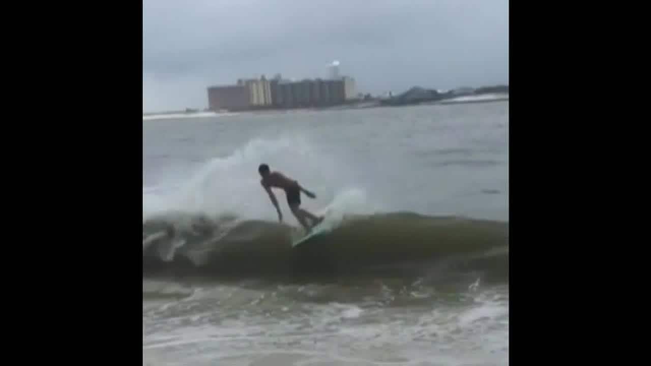 Man keeps surfing despite approaching Hurricane Nate's | FOX 9 ...