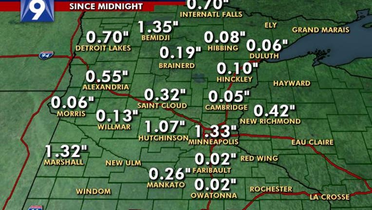 Rain Totals More Than An Inch For Parts Of Twin Cities Metro Area