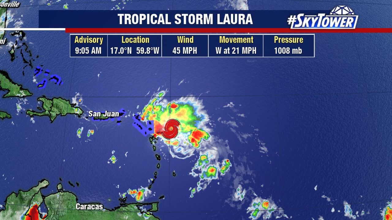 Tropical Storm Laura forms; still forecast to enter Gulf of Mexico