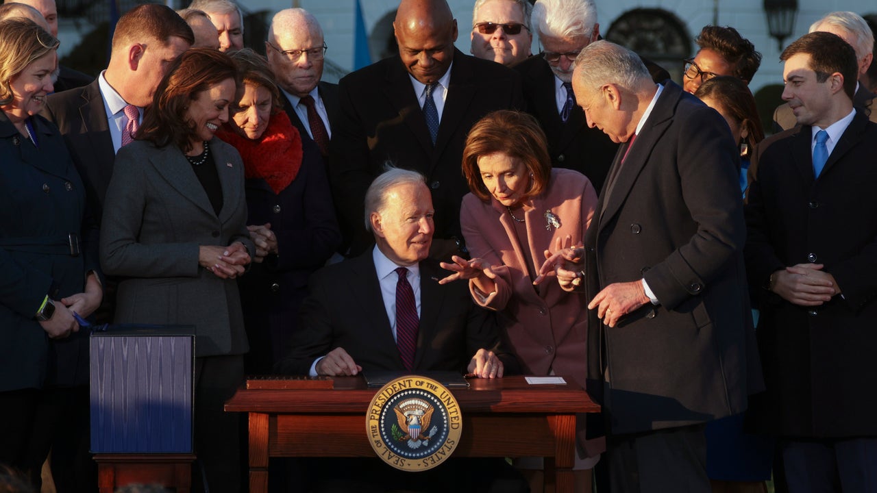 Biden Signs 1t Infrastructure Bill Into Law As Congress Debates