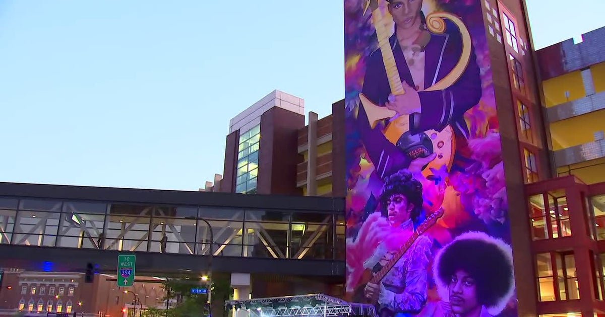 Minneapolis celebrates completion of 100-foot-tall Prince mural | FOX 9 ...