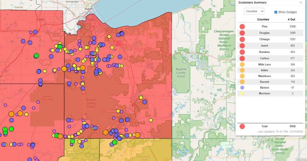 Several counties reporting power outages in central and northeastern ...