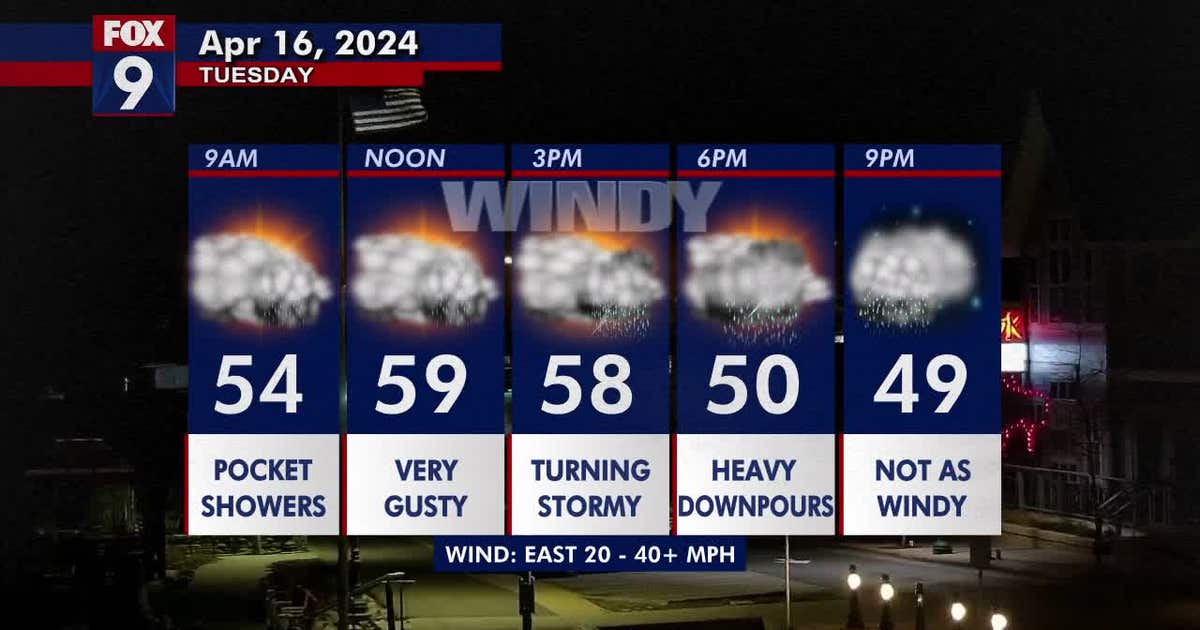 Minnesota weather: Rounds of rain and very windy Tuesday | FOX 9 ...
