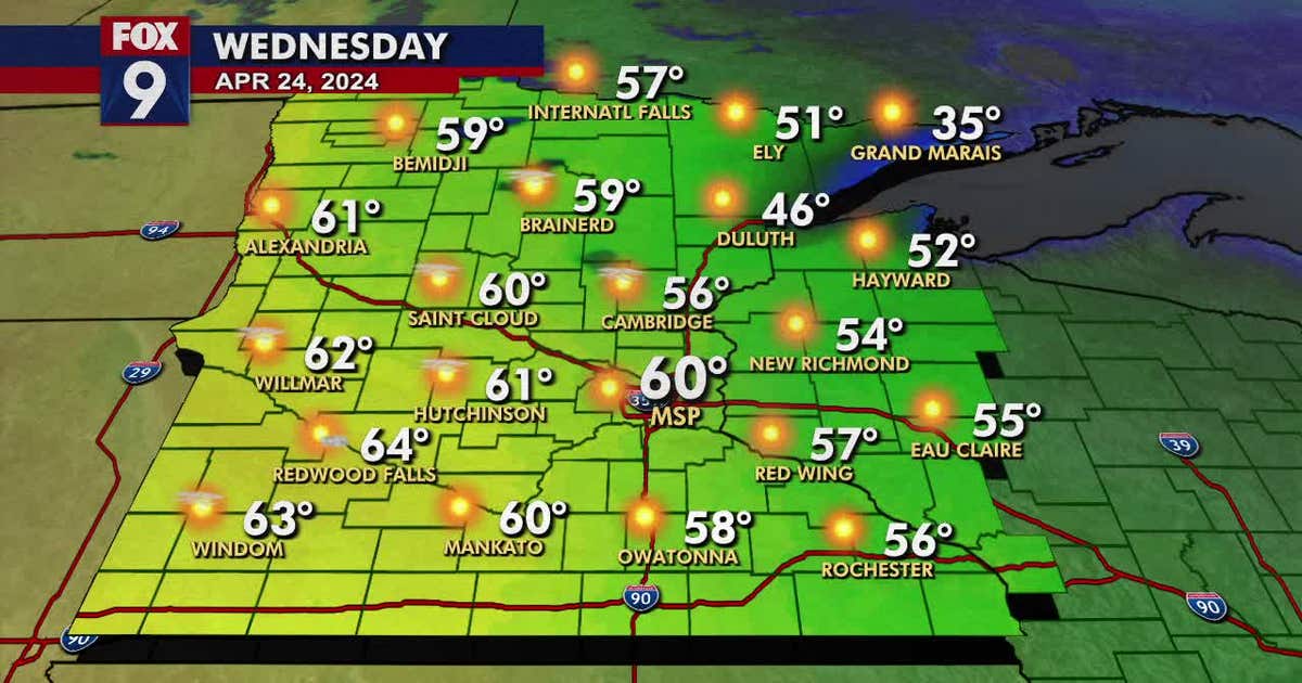 Minnesota weather: Midweek mellow for a sunny, calm Wednesday | FOX 9 ...