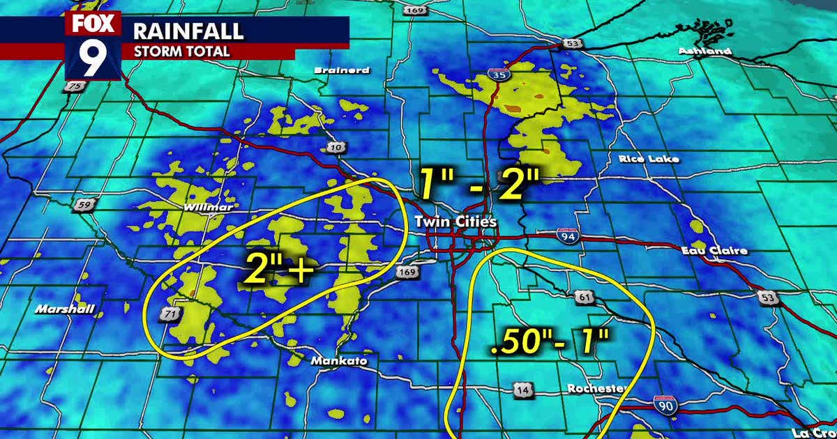 Minnesota rain totals from a wet Tuesday and Wednesday | FOX 9 ...