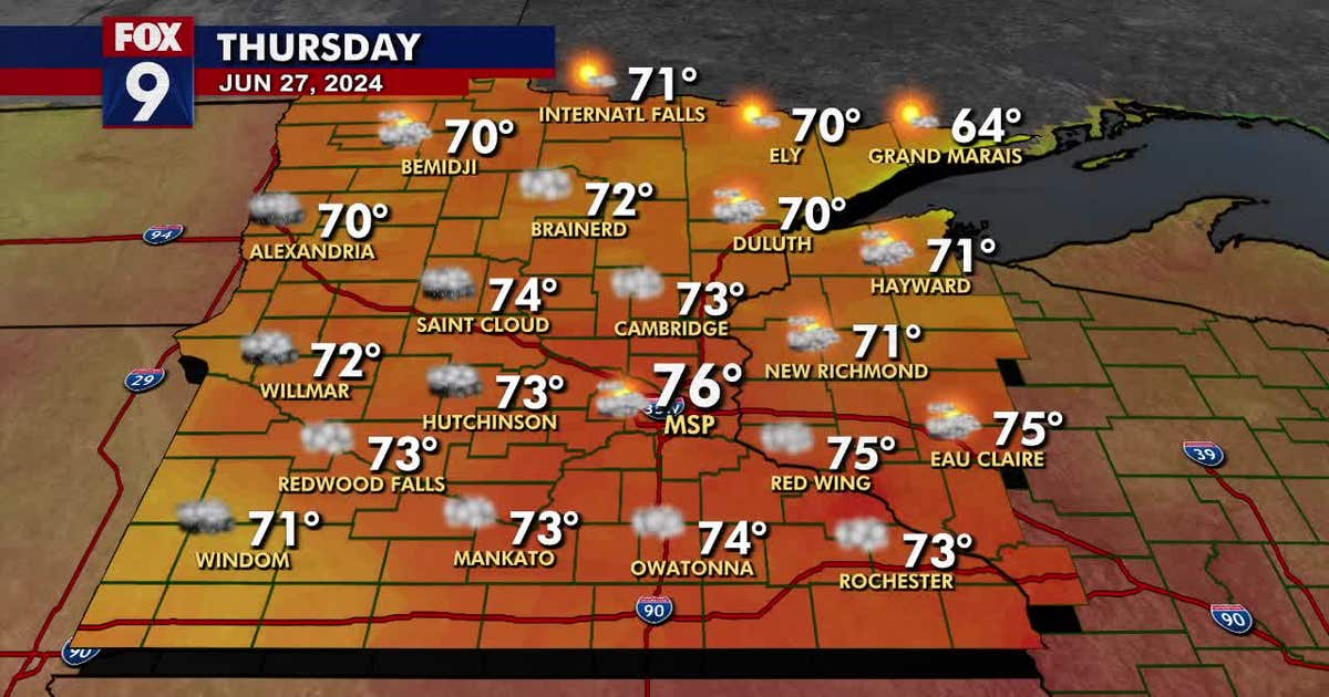 Minnesota weather: Mild Thursday with pocket showers late | FOX 9 ...