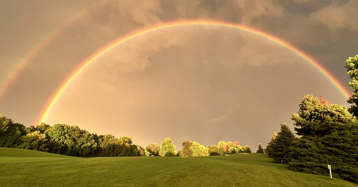 Photos: Double rainbow shines after first round of MN storms | FOX 9 ...