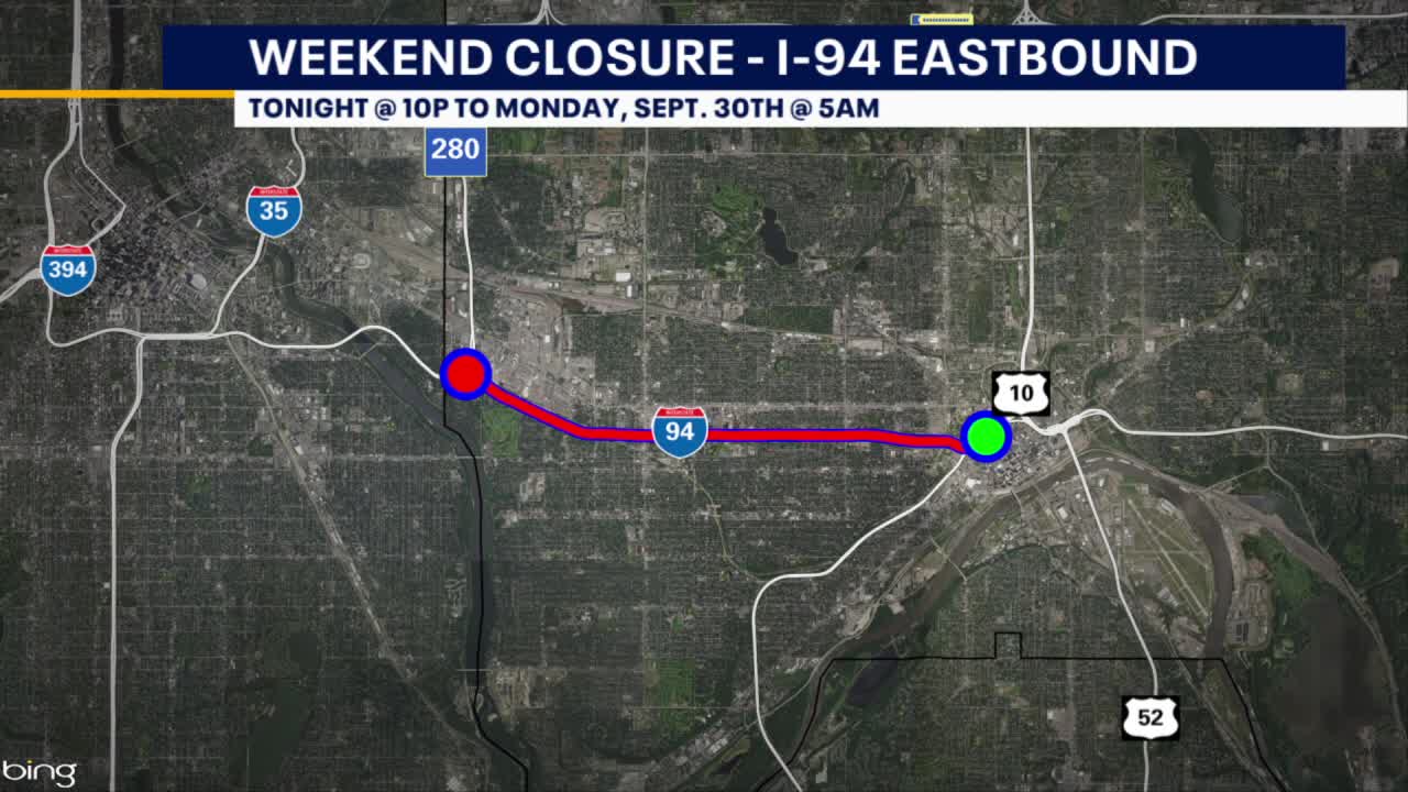 Part of eastbound I-94 to close for the weekend from Minneapolis to St ...