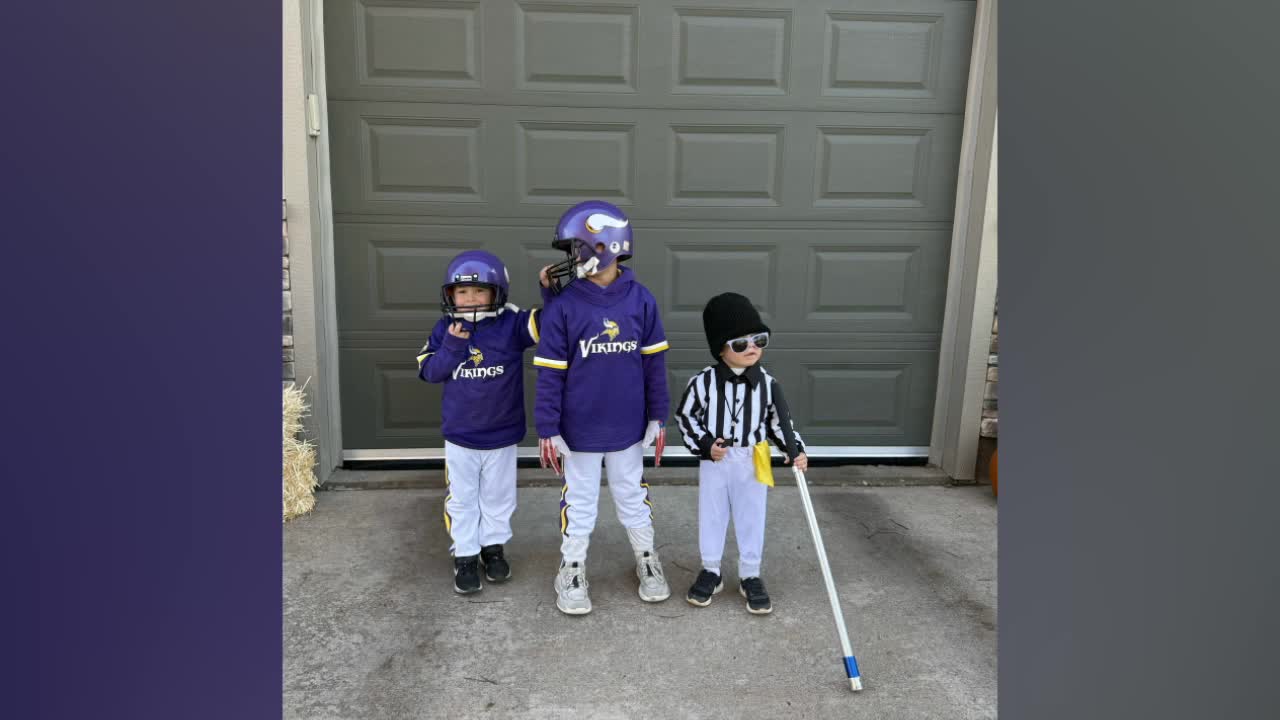 Vikings fan dresses kids as Sam Darnold missed facemask for Halloween ...