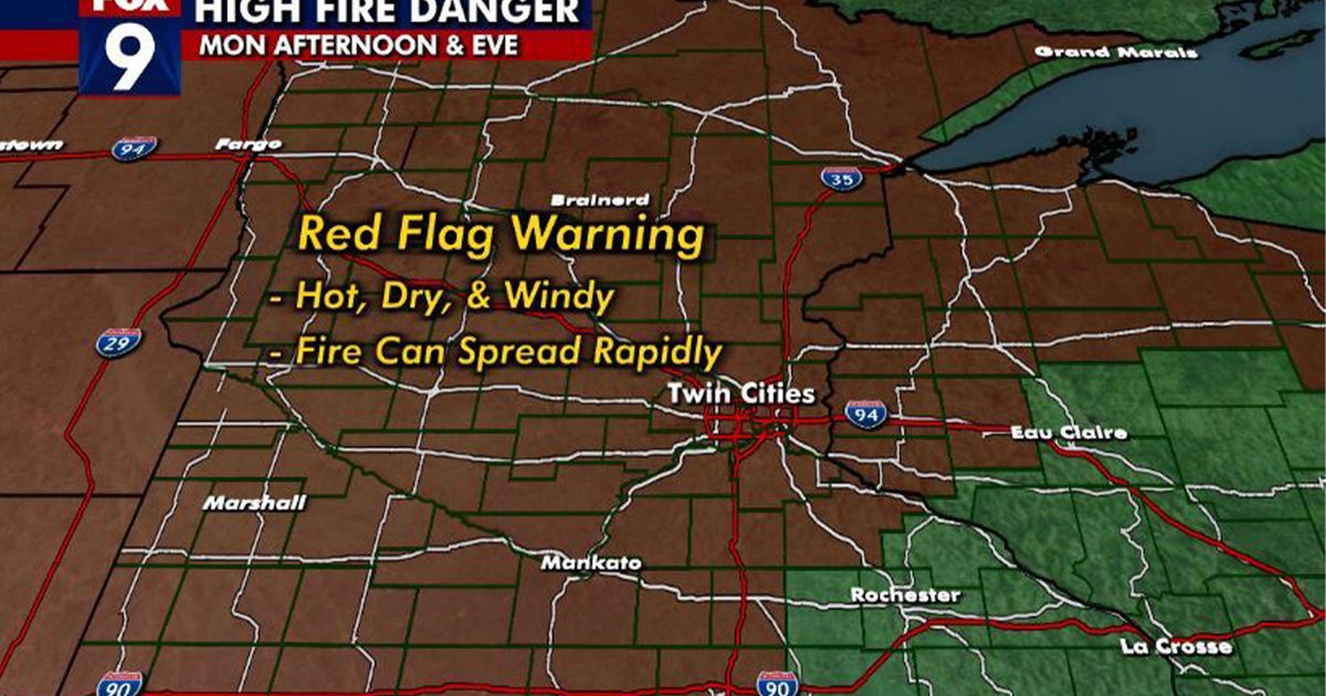 Red flag warning in MN: Extreme fire danger in 80 counties Monday | FOX ...