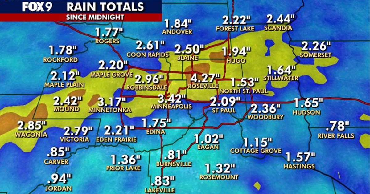 MN rainfall totals: Which areas got flooded the most? | FOX 9 ...