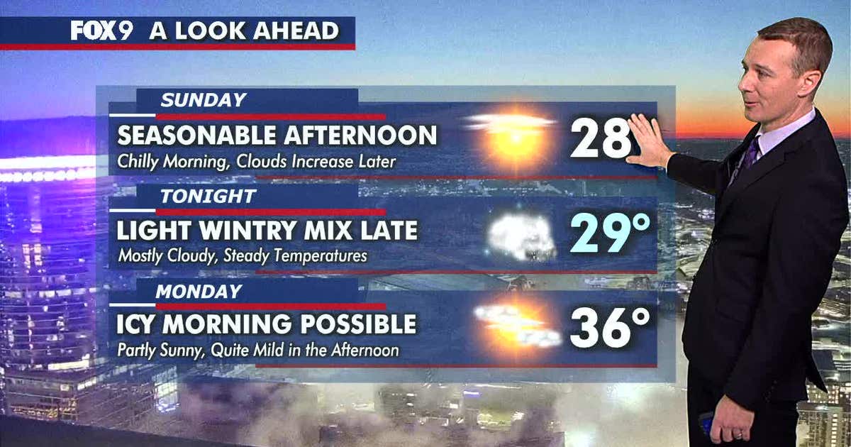 Minnesota weather: Seasonable Sunday, a few slick spots Monday morning ...