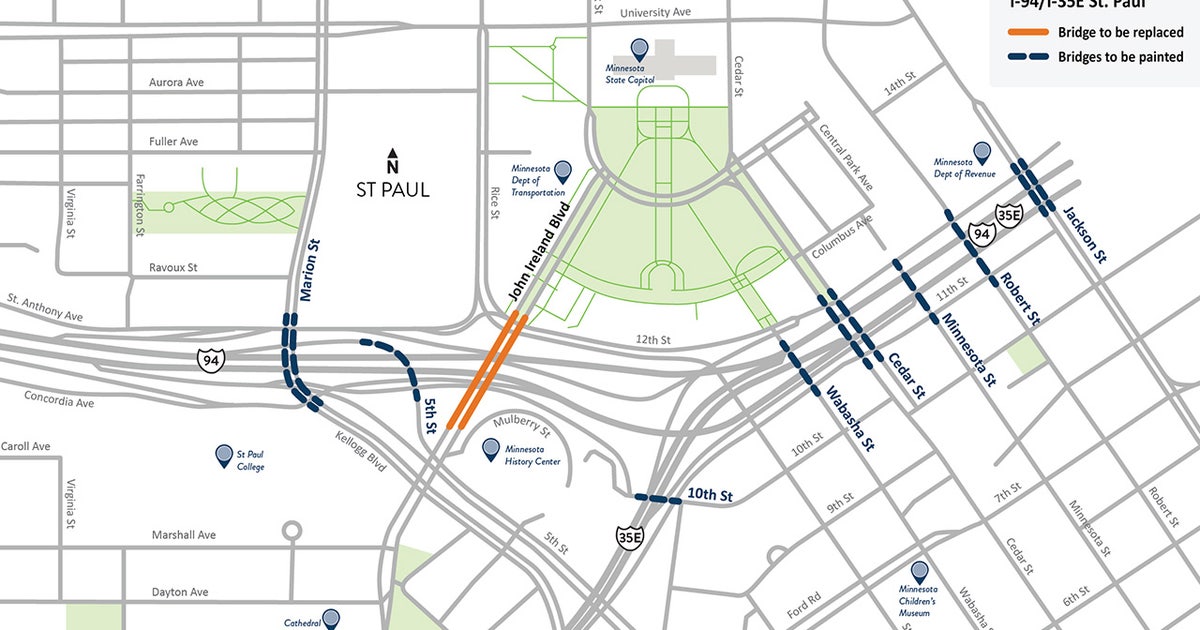 Westbound I-94 closure in St. Paul: Bridge work set for April 17-20 ...