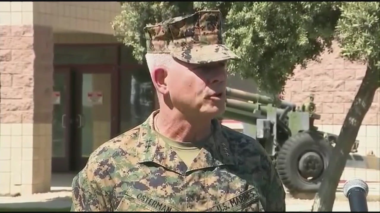 News conference from Camp Pendleton after Marine was killed, eight missing