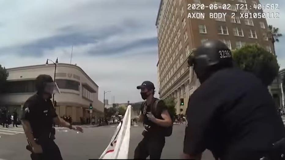 Lapd Footage Shows Officer Shooting Protester In Groin With Less Lethal