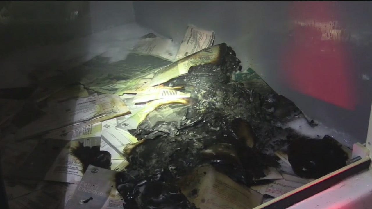 Ballot drop box lit on fire in Baldwin Park