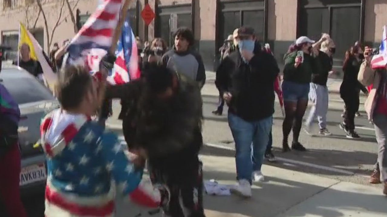 Fight breaks out in DTLA amid riots in DC