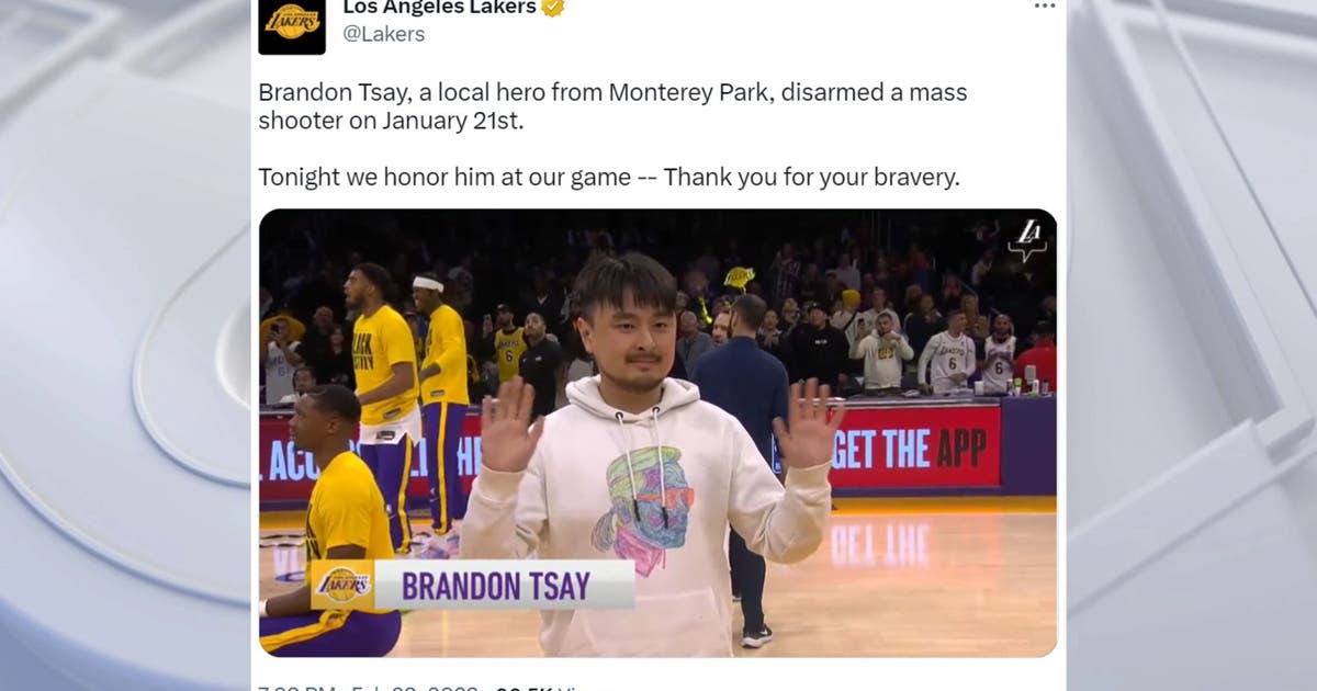 LA Lakers honor Brandon Tsay for stopping Monterey Park mass shooter ...