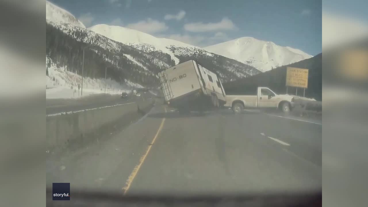 Dashcam captures dramatic crash on interstate near Colorado ski area ... Dashcam captures dramatic crash on interstate near Colorado ski area ...